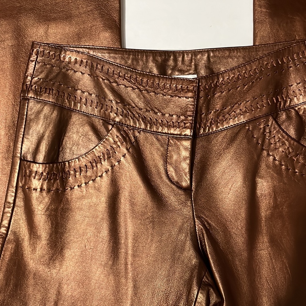 Stunning Copper Leather Pants By Cache - Gem